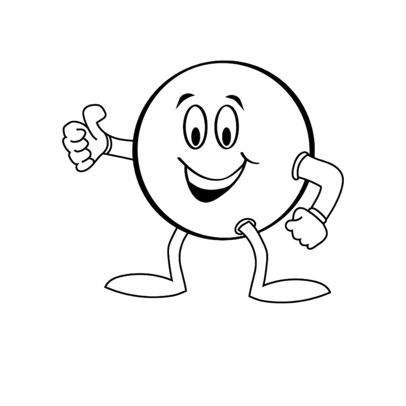 Circle Cartoon, Circle With Face Clip Art PNG and JPG - Etsy