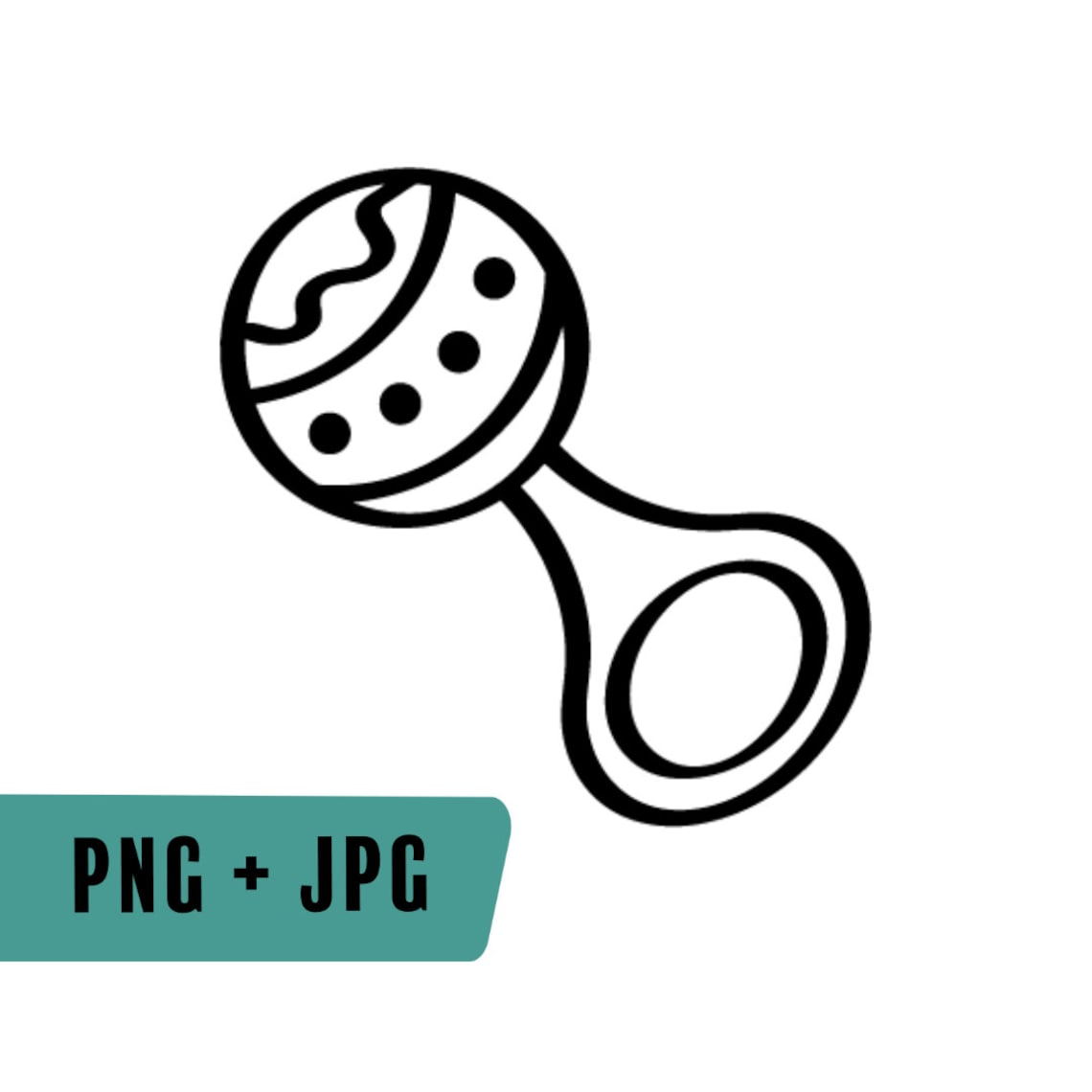 Baby Rattle Clip Art PNG and JPG - Etsy