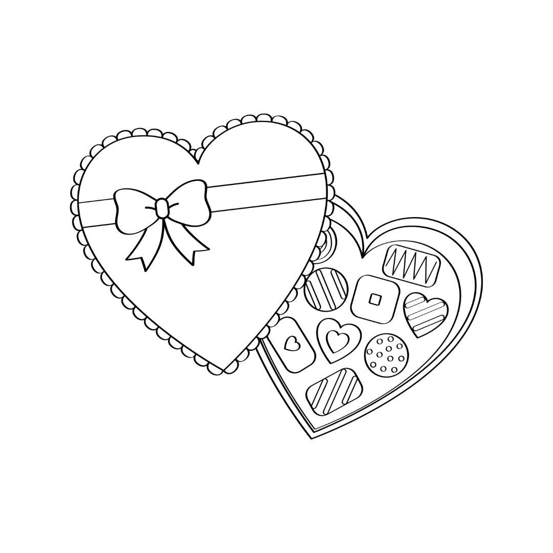 Valentine's Day Box of Chocolates Clip Art PNG and JPG - Etsy
