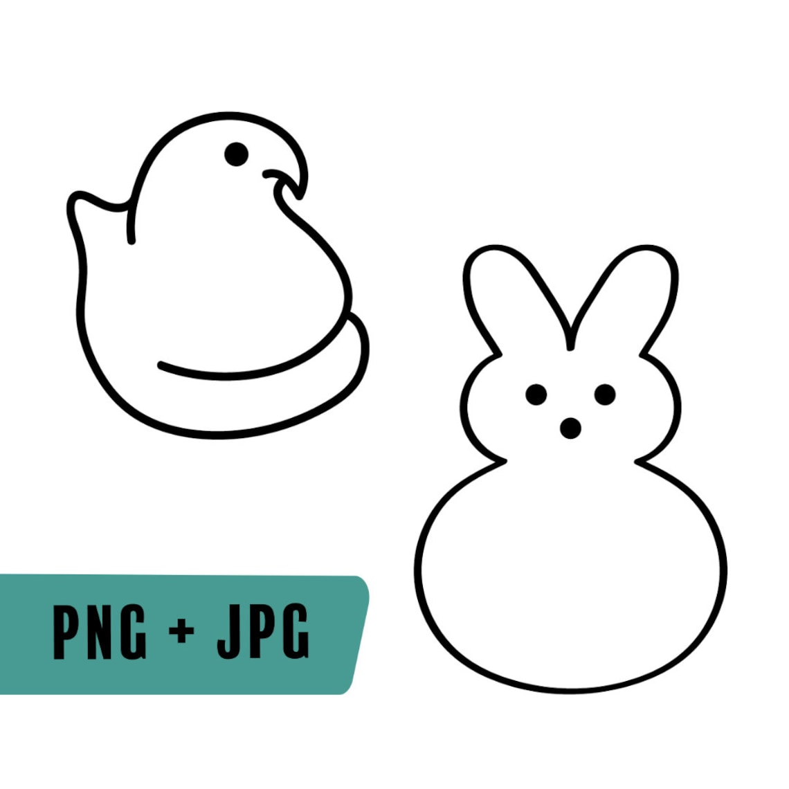 Easter Peep Clip Art PNG and JPG - Etsy