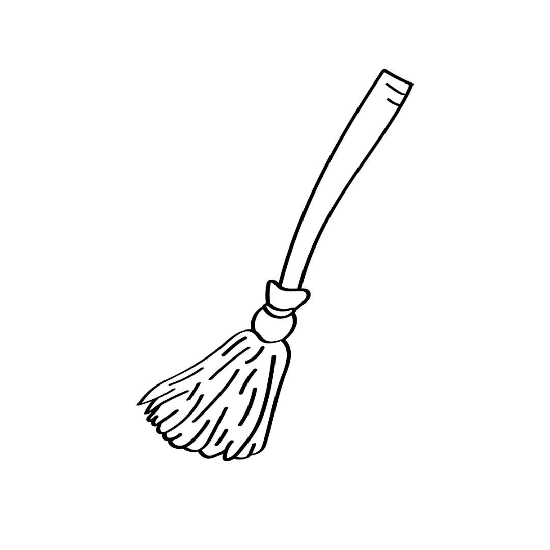 Witches Broom Clipart Black and White PNG and JPG - Etsy