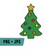 Colored Christmas Tree Clip Art PNG and JPG - Etsy