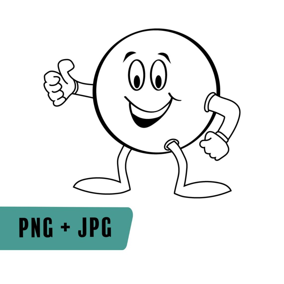 Circle Cartoon, Circle With Face Clip Art PNG and JPG - Etsy