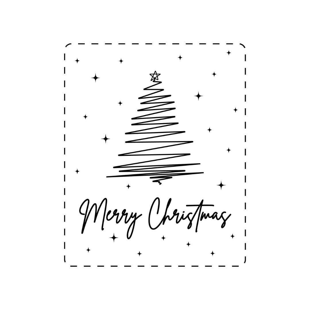Merry Christmas Clipart Rectangle PNG and JPG, Black and White - Etsy