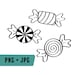 Halloween Candy Clipart Black and White PNG and JPG - Etsy