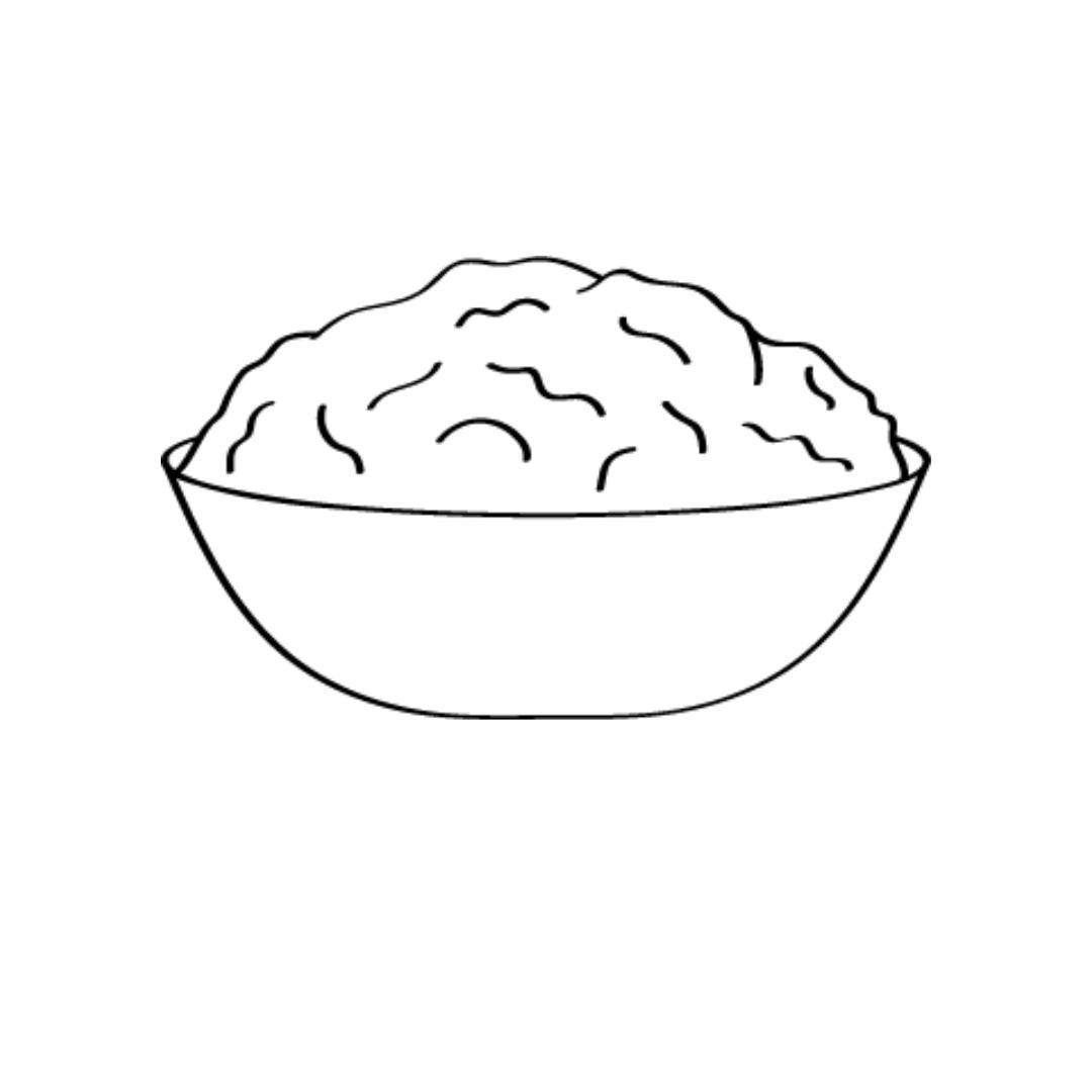 Mashed Potatoes Clipart Black and White PNG and JPG - Etsy