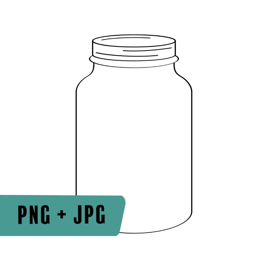 Mason Jar Clip Art PNG and JPG - Etsy