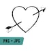 Valentine Heart With Arrow Clipart PNG and JPG - Etsy