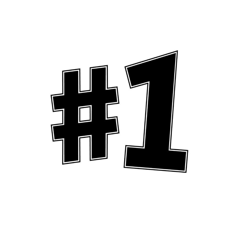 Number One Black and White Clipart - Etsy