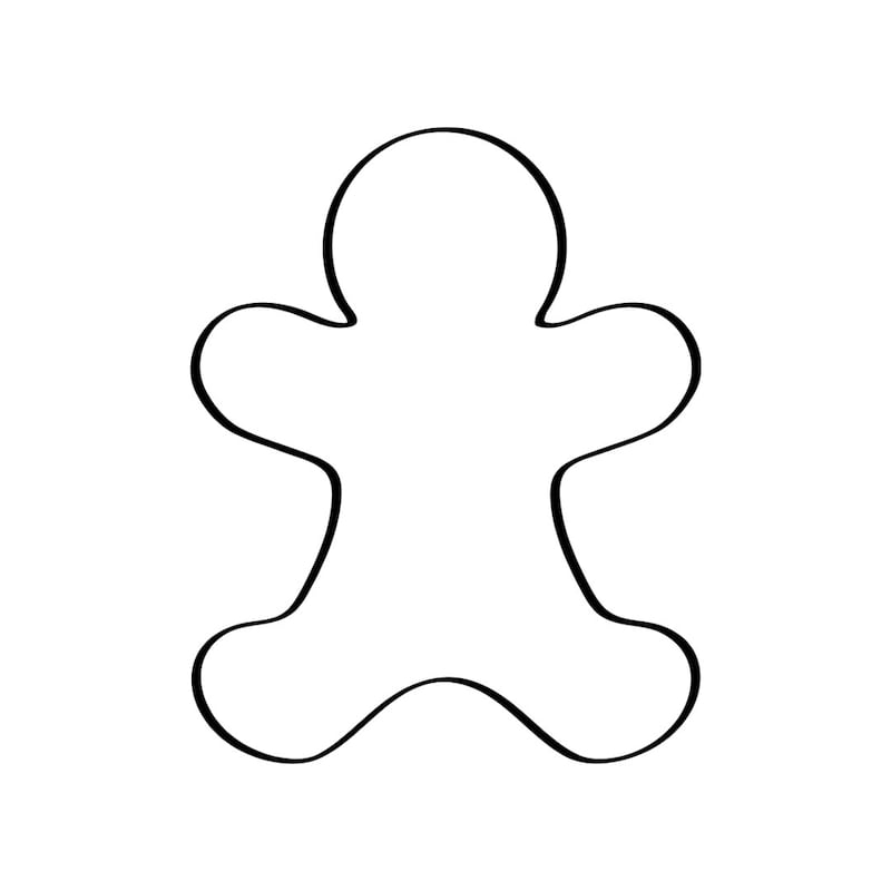Gingerbread Man Clipart Black White - Etsy