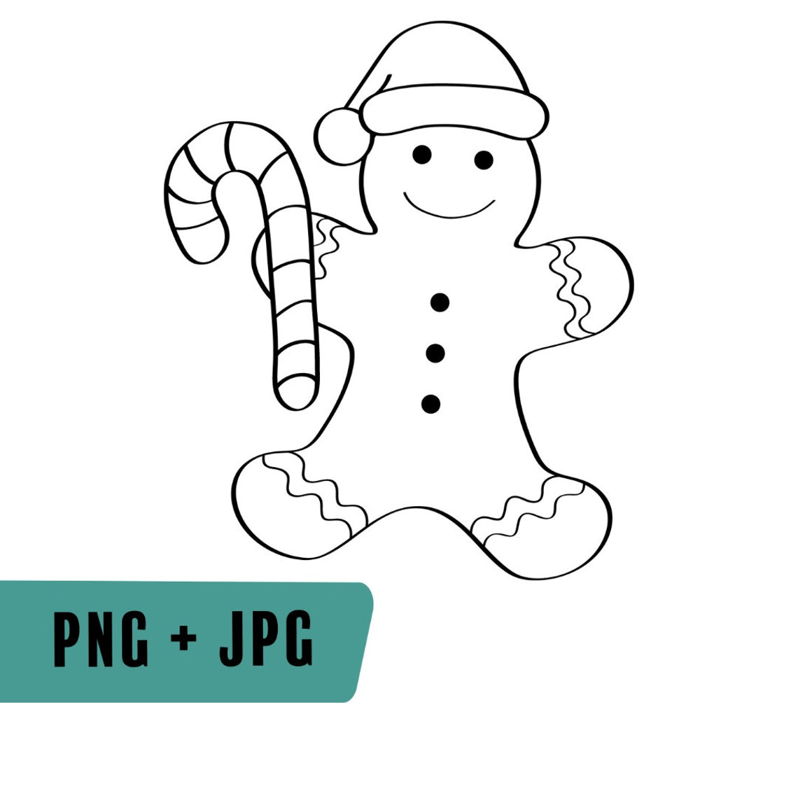 Gingerbread Man Clip Art PNG and JPG - Etsy
