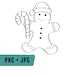 Gingerbread Man Clip Art PNG and JPG - Etsy