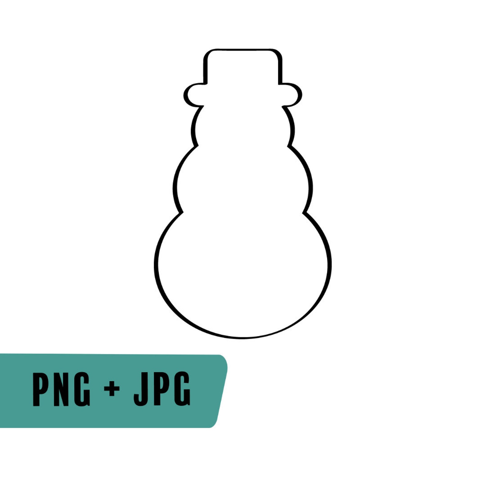 Snowman Sugar Cookie Outline Clipart PNG and JPG - Etsy