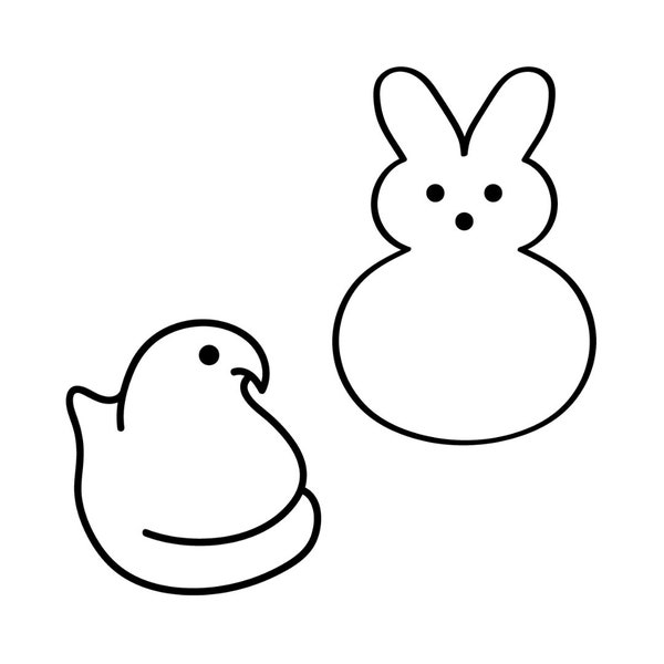 Peeps Black and White Svg - Etsy