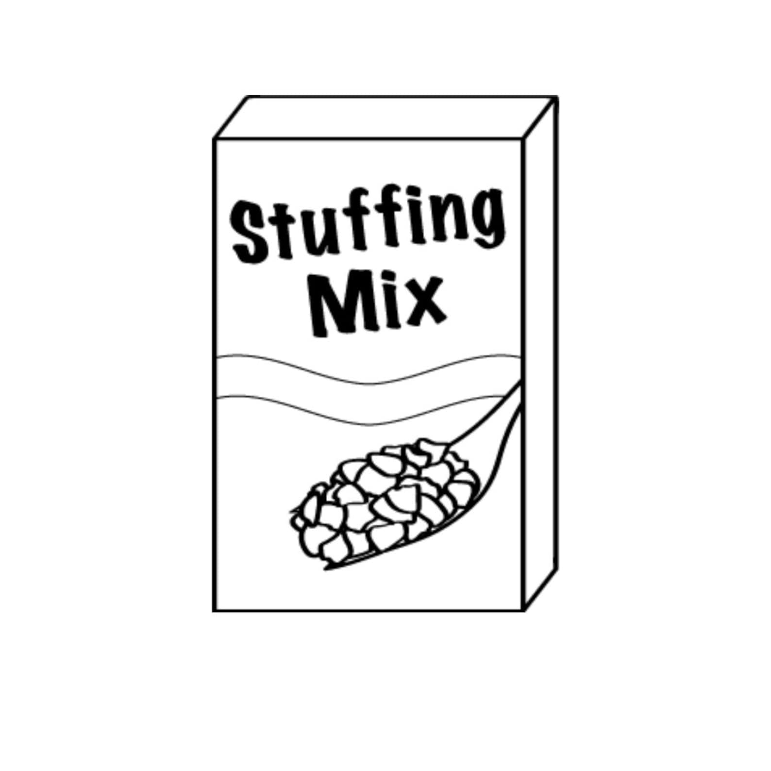 Box of Stuffing Mix Clipart Black and White PNG and JPG - Etsy