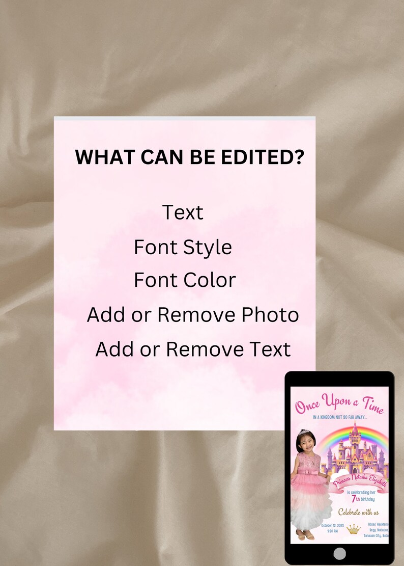 Princess Birthday Invitation Editable Princess Invitation - Etsy