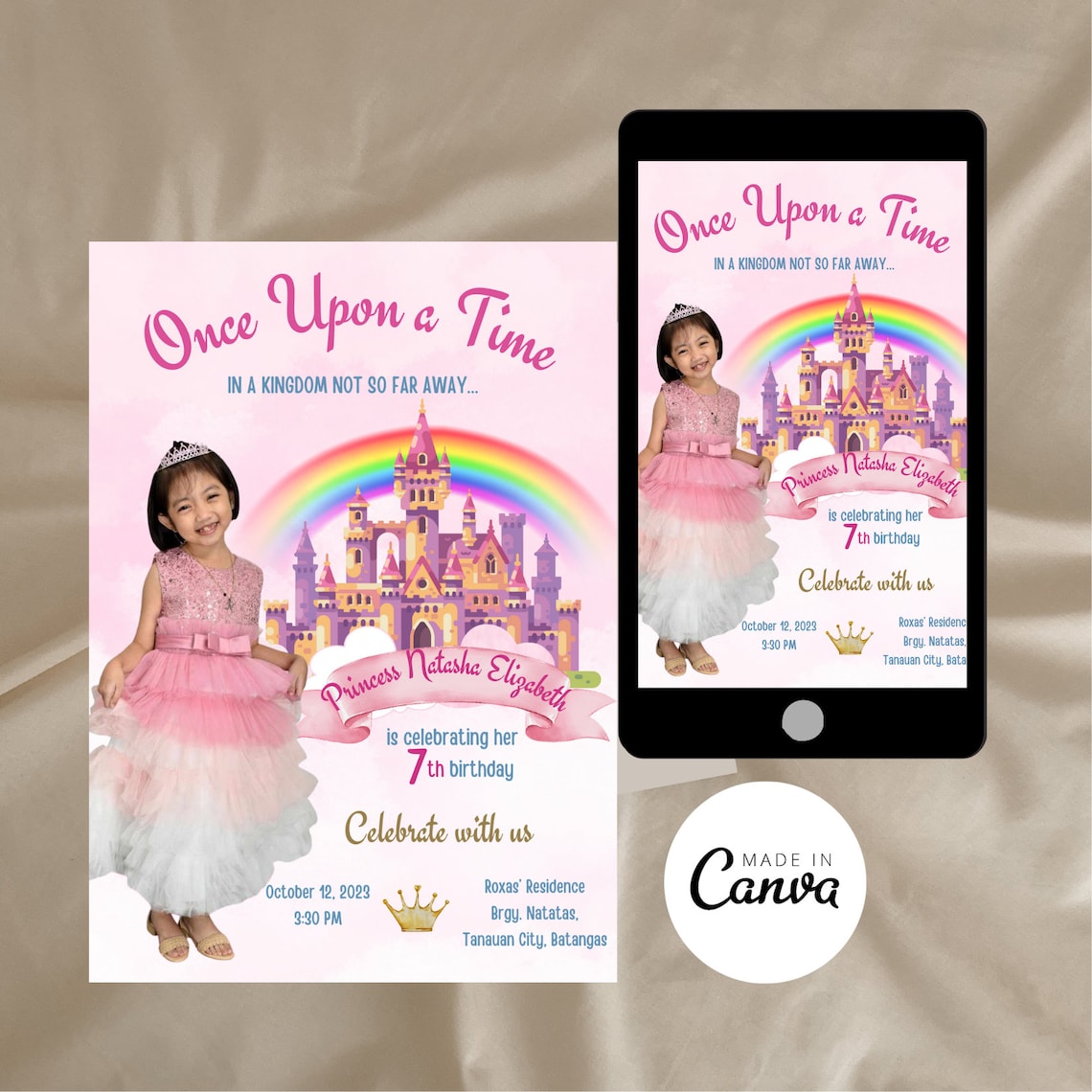 Princess Birthday Invitation Editable Princess Invitation - Etsy