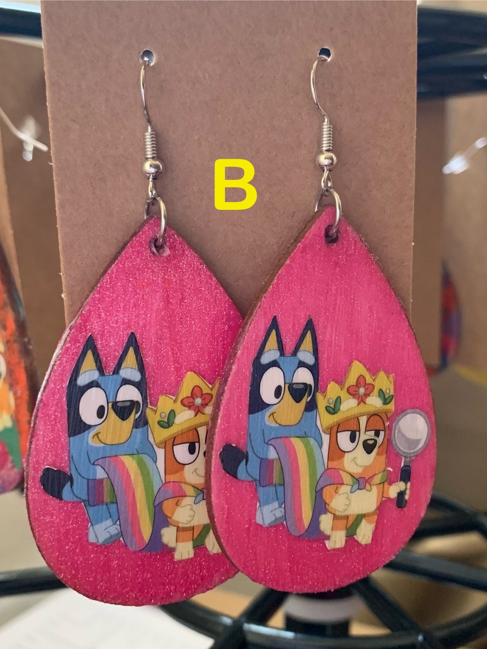 Handpainted/handmade Bluey Inspired Earrings - Etsy