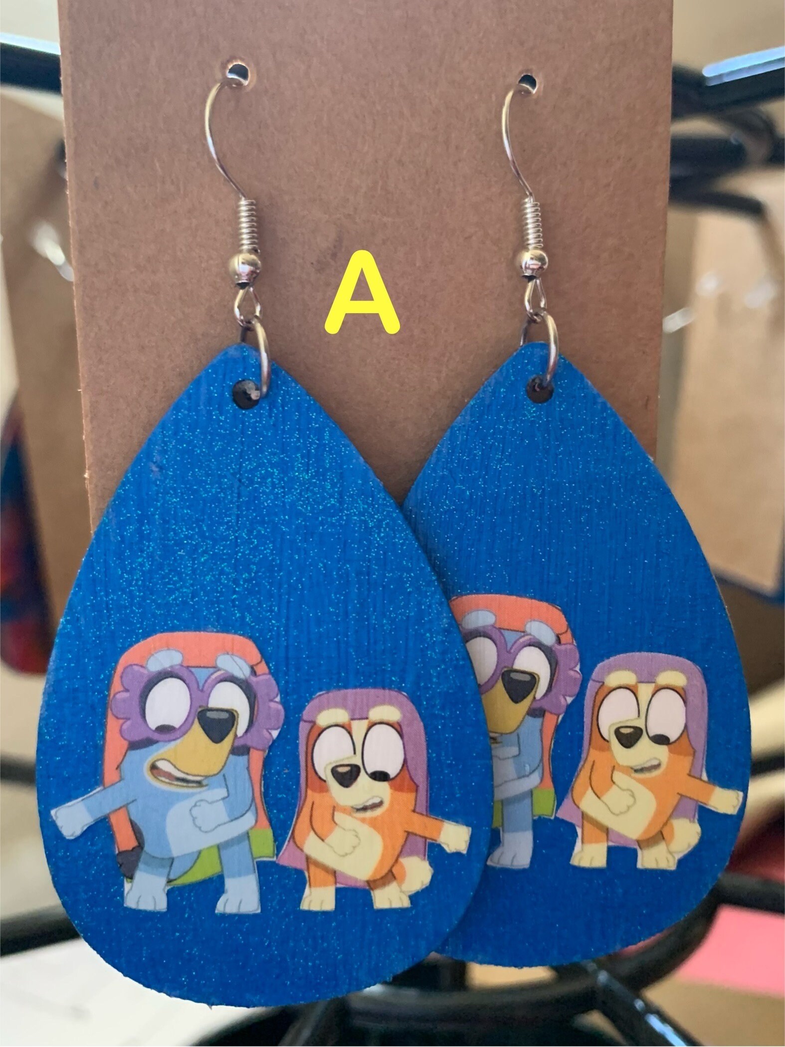 Handpainted/handmade Bluey Inspired Earrings - Etsy