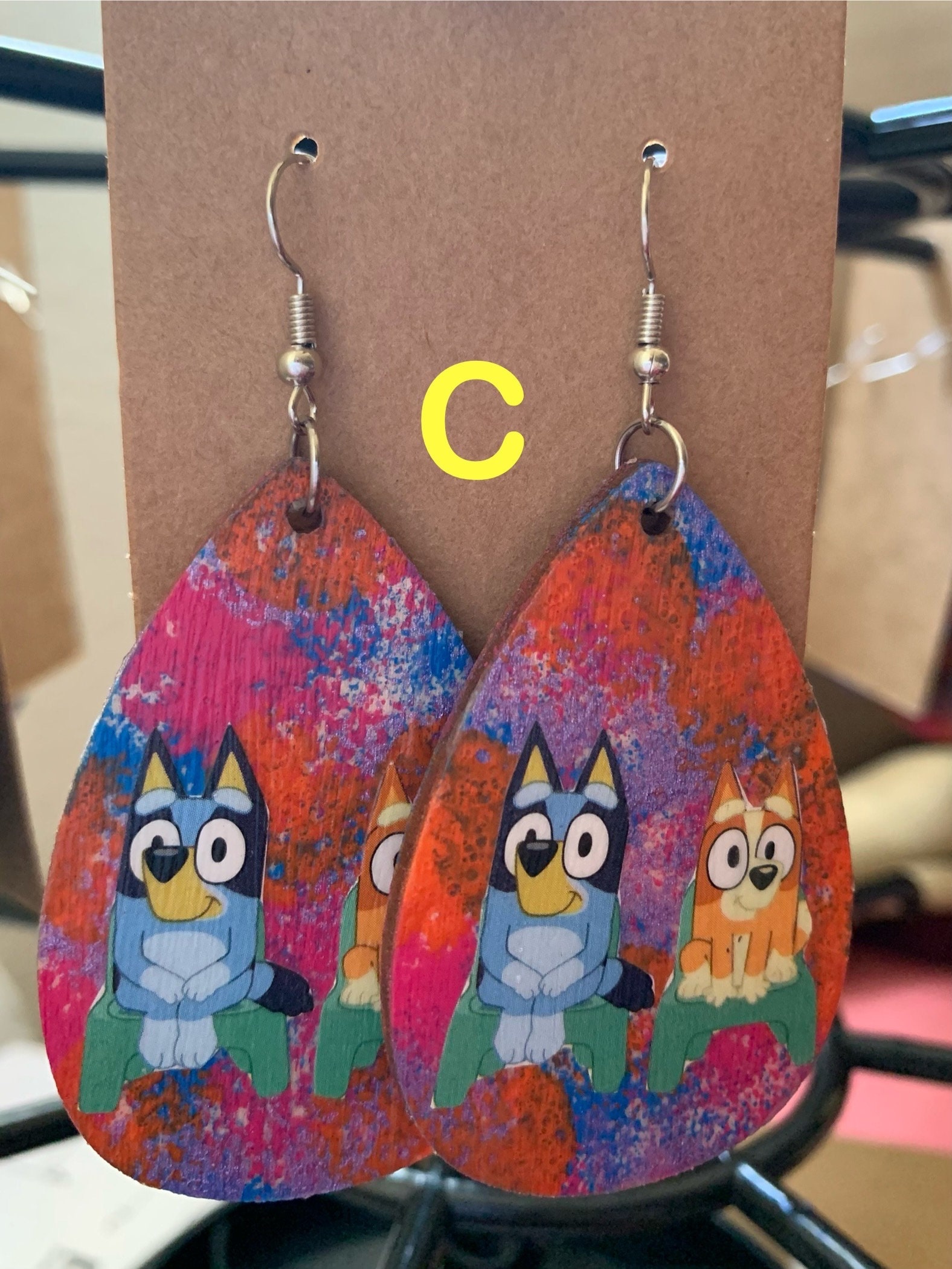 Handpainted/handmade Bluey Inspired Earrings - Etsy