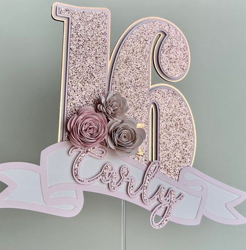 Sweet 16 Cake Topper - Etsy