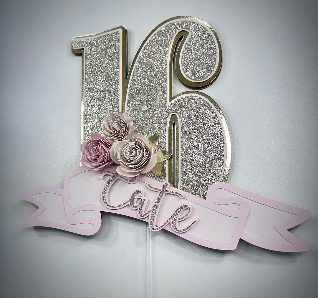 Sweet 16 Cake Topper - Etsy