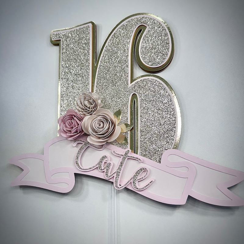 16 Cake Topper - Etsy