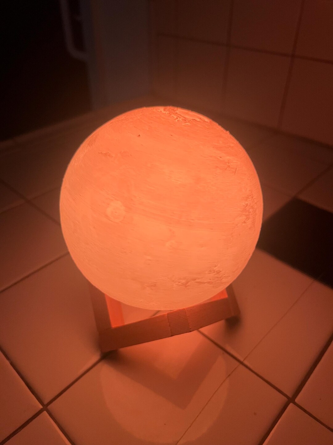 3D Printed Mars Planet - Red LED Light Design, Compact and Portable ...