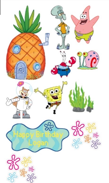 Sponge Bob Topper Set - Etsy