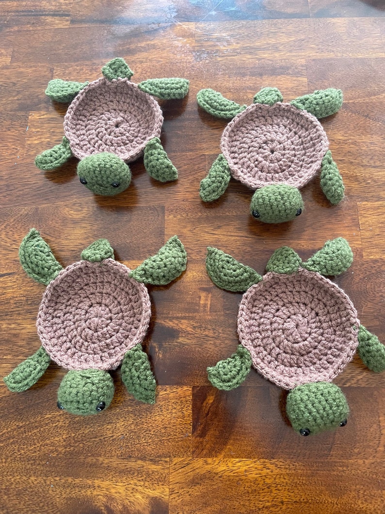 Crochet Turtle Coasters - Etsy