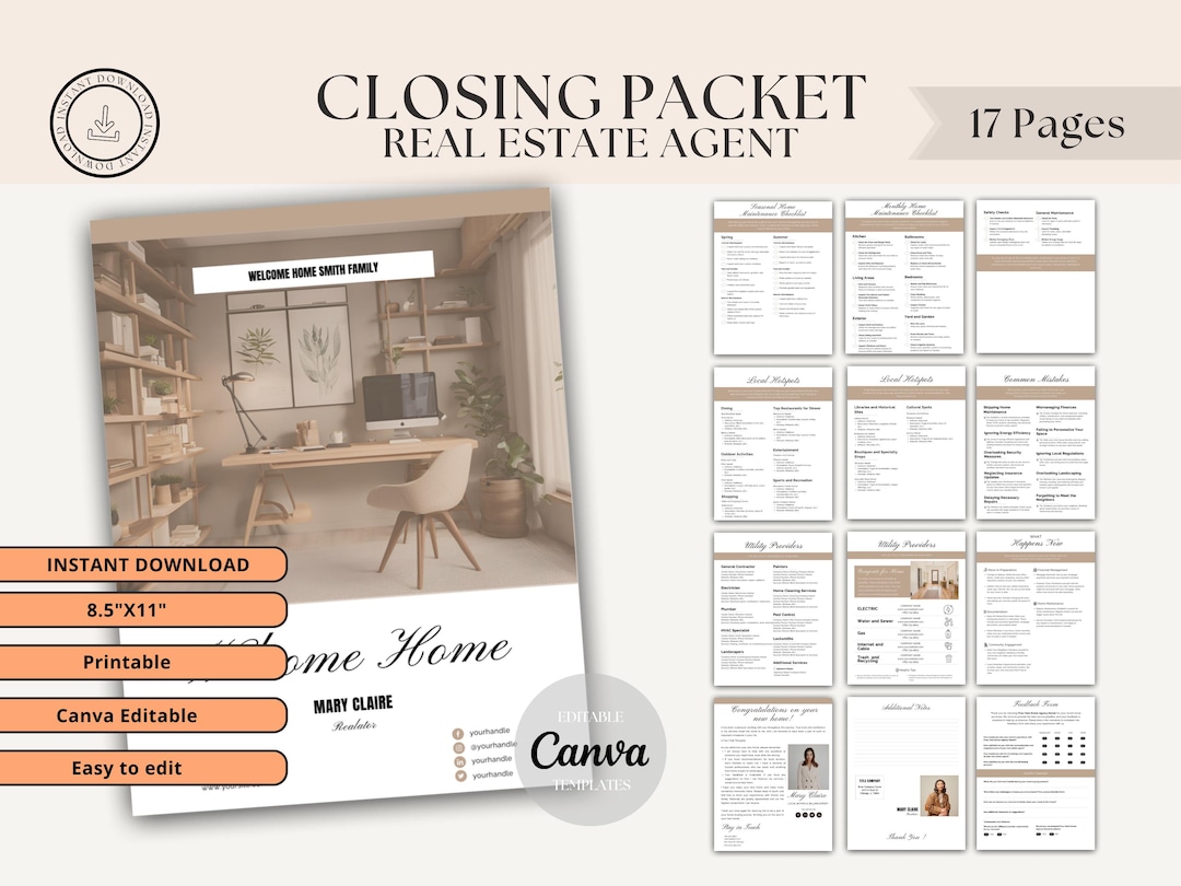Real Estate Closing Packet | New Home Guide | Real Estate Marketing ...