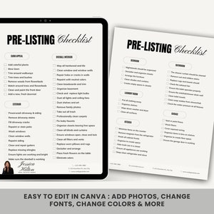 Pre-listing Checklist, Home Seller Checklist, Real Estate Prelisting ...