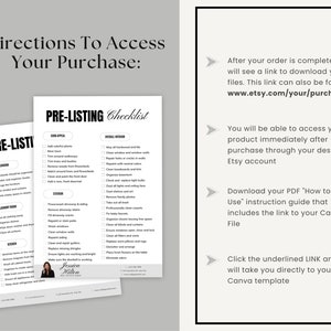 Pre-listing Checklist, Home Seller Checklist, Real Estate Prelisting ...