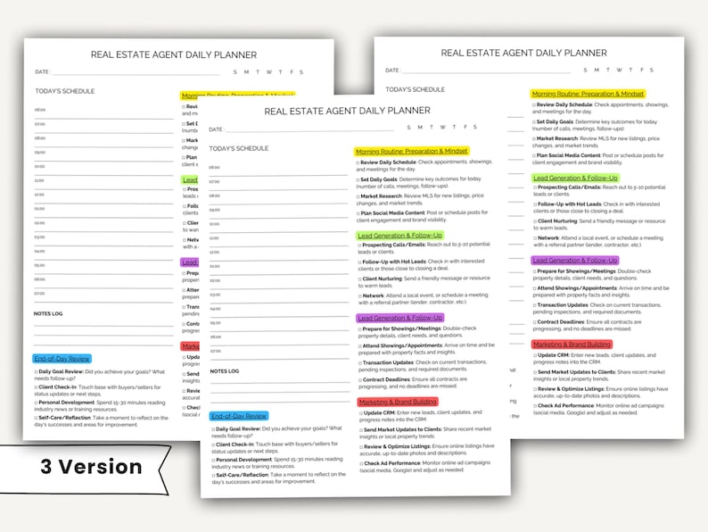 Real Estate Agent Daily Checklist and Business Planner: Digital ...