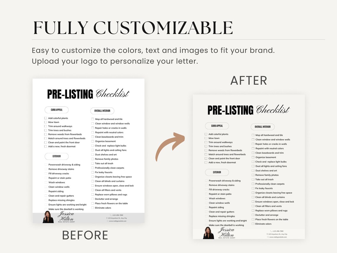 Pre-listing Checklist, Home Seller Checklist, Real Estate Prelisting ...