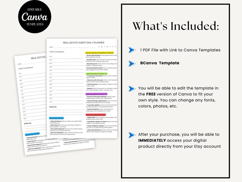 Real Estate Agent Daily Checklist and Business Planner: Digital ...