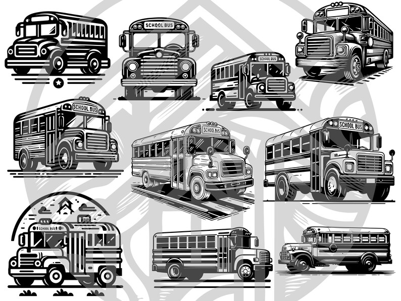 School Bus SVG Bundle – Yellow Bus Clipart, Back to School, Kids ...