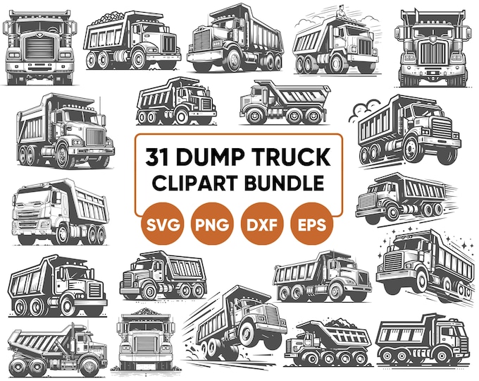 Dump Truck Outline SVG PNG Dump Truck Clipart Construction Truck Clip ...