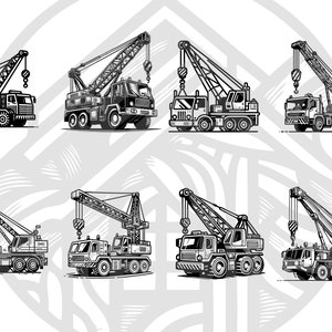 Construction Crane SVG Bundle: Clipart, Vector Graphics (digital ...