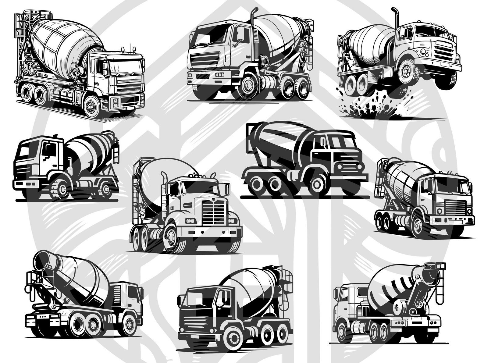 Cement Mixer SVG, Concrete Mixer Truck Clipart, Cement Truck SVG ...