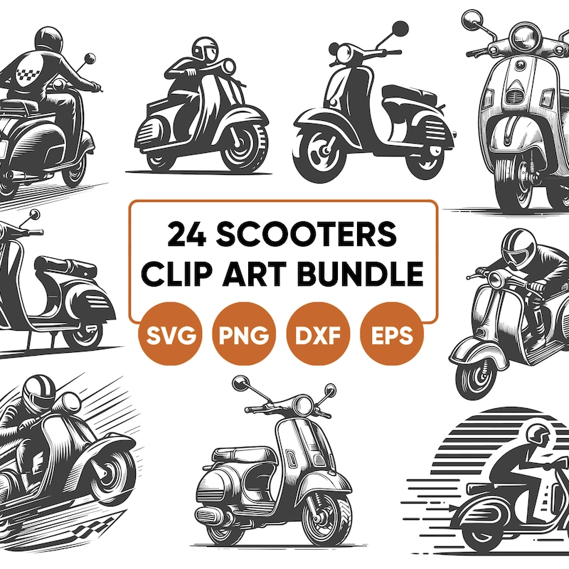 Retro Scooter - Etsy