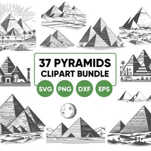 37 Pyramids SVG Clipart Bundle, Pyramids Png Svg Eps Dxf, Egyptian SVG ...