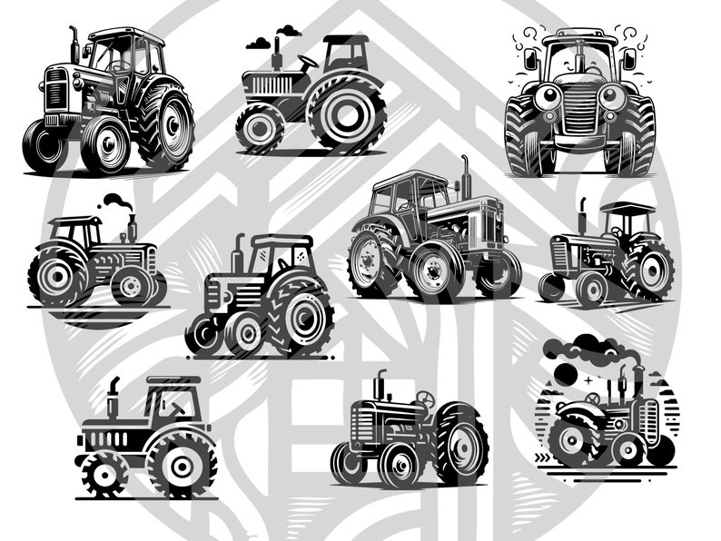 Tractor Clip Art Bundle, Tractor SVG, Farm Life SVG, Farm Tractor ...