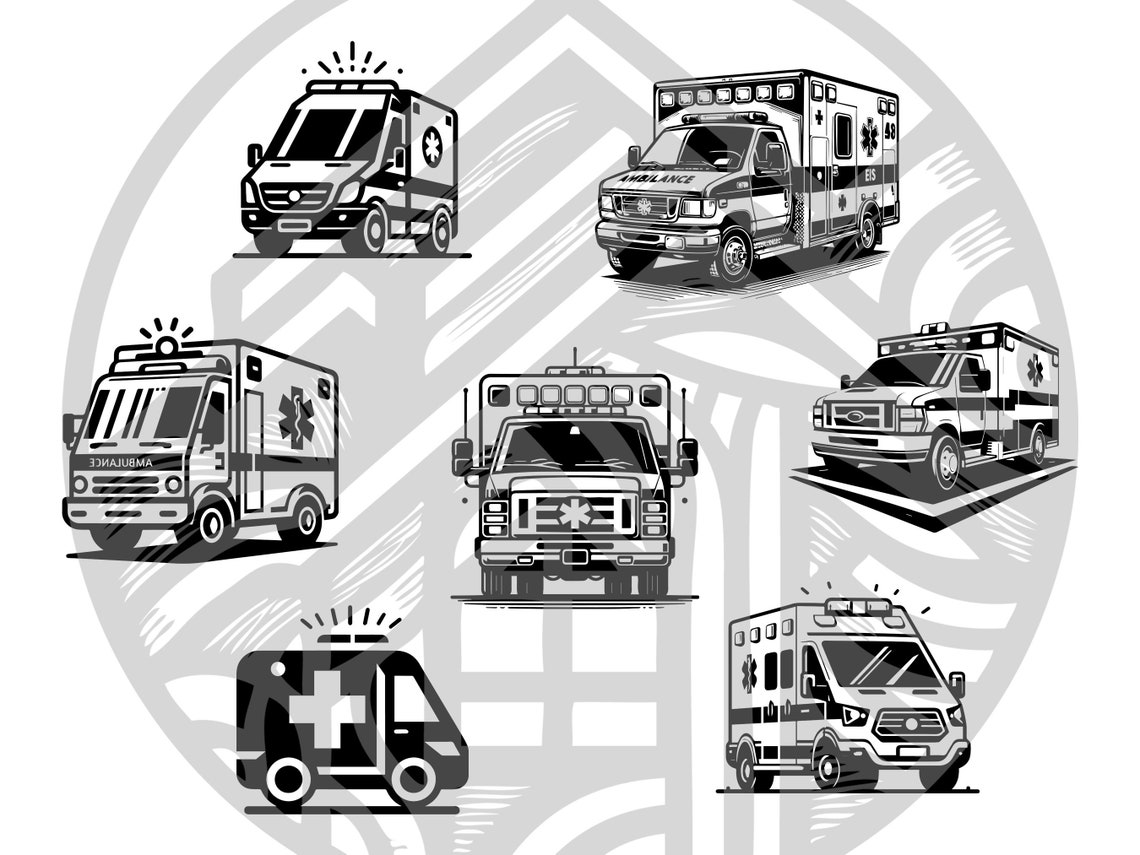 Ambulance SVG, Emergency Vehicle Clipart, Paramedic SVG, Healthcare ...