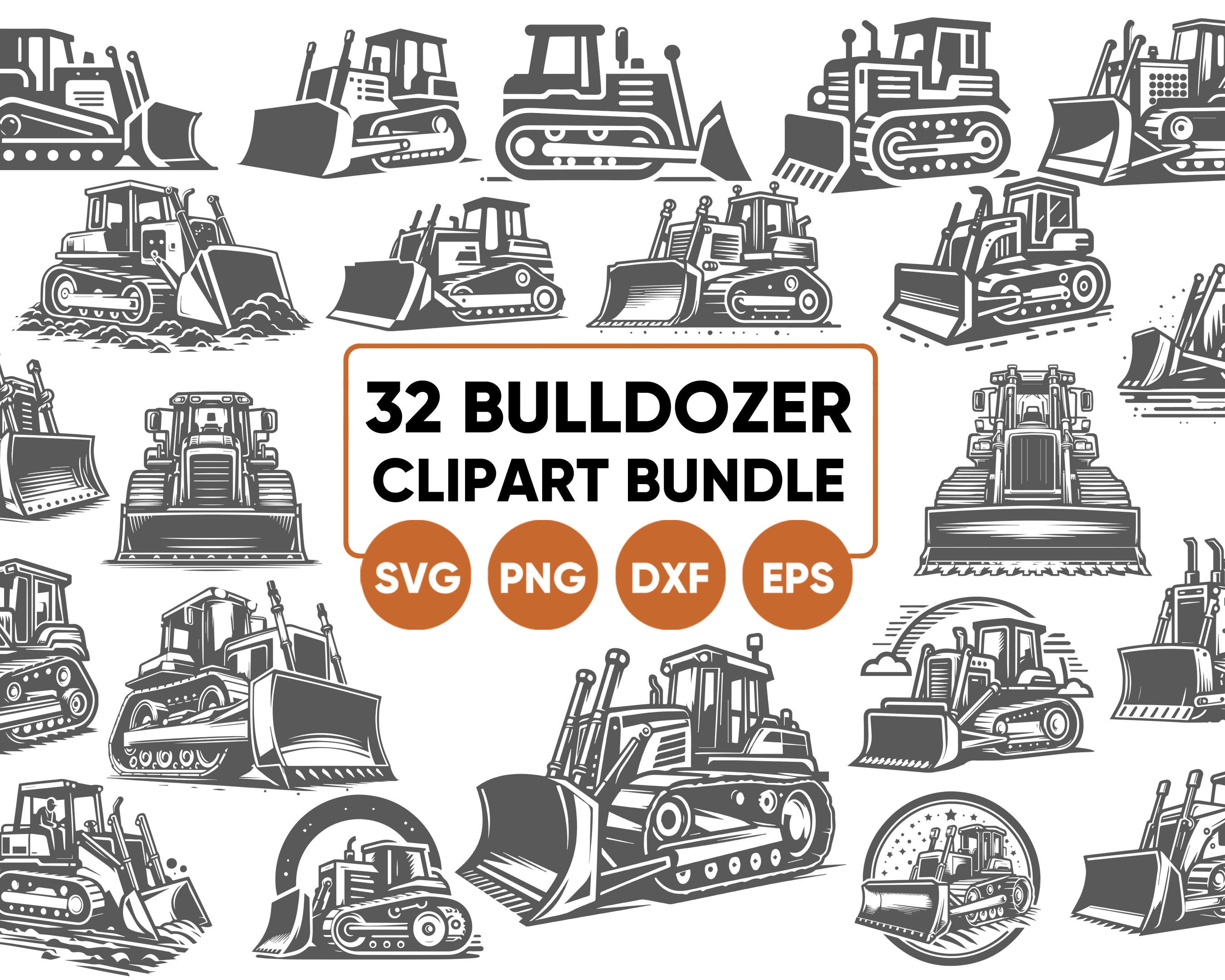 Bulldozer SVG, Bulldozer Clipart, Bulldozer PNG, Construction Clipart ...