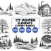 117 Winter Elements Clipart Bundle Svg Png Eps Dxf, Snowy Mountains ...