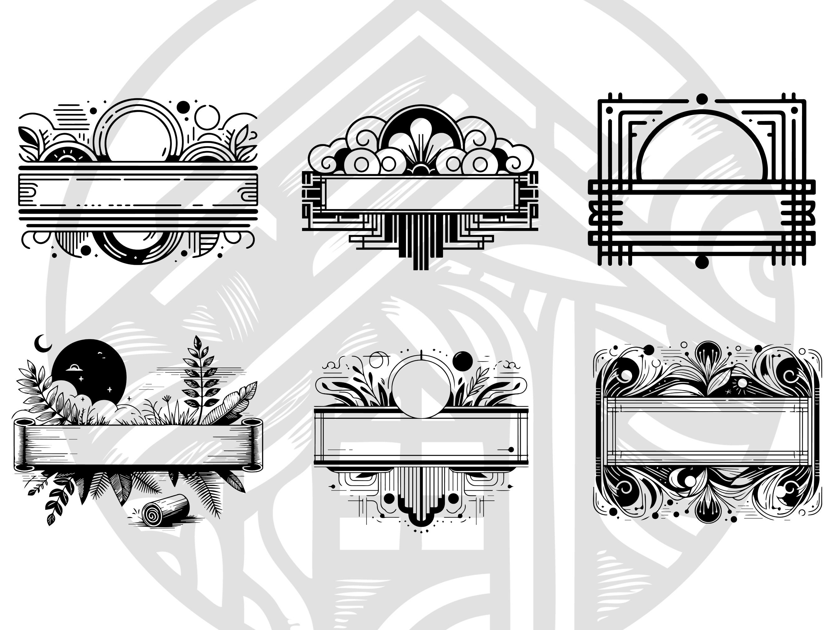 Decorative Frames Clipart Bundle, Frames SVG, Png Eps Dxf Svg, Instant ...