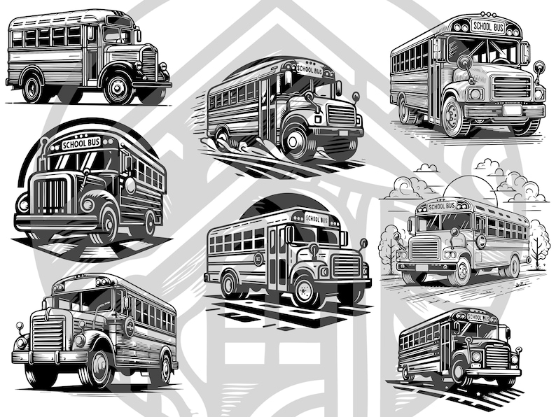 School Bus SVG Bundle – Yellow Bus Clipart, Back to School, Kids ...