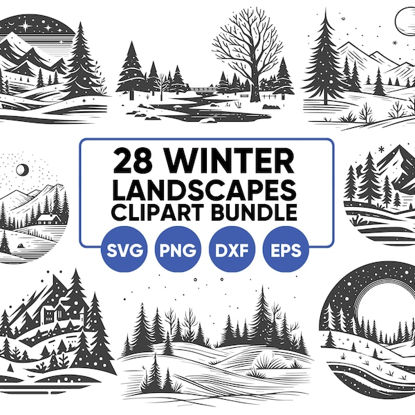 Winter Scene Svg - Etsy