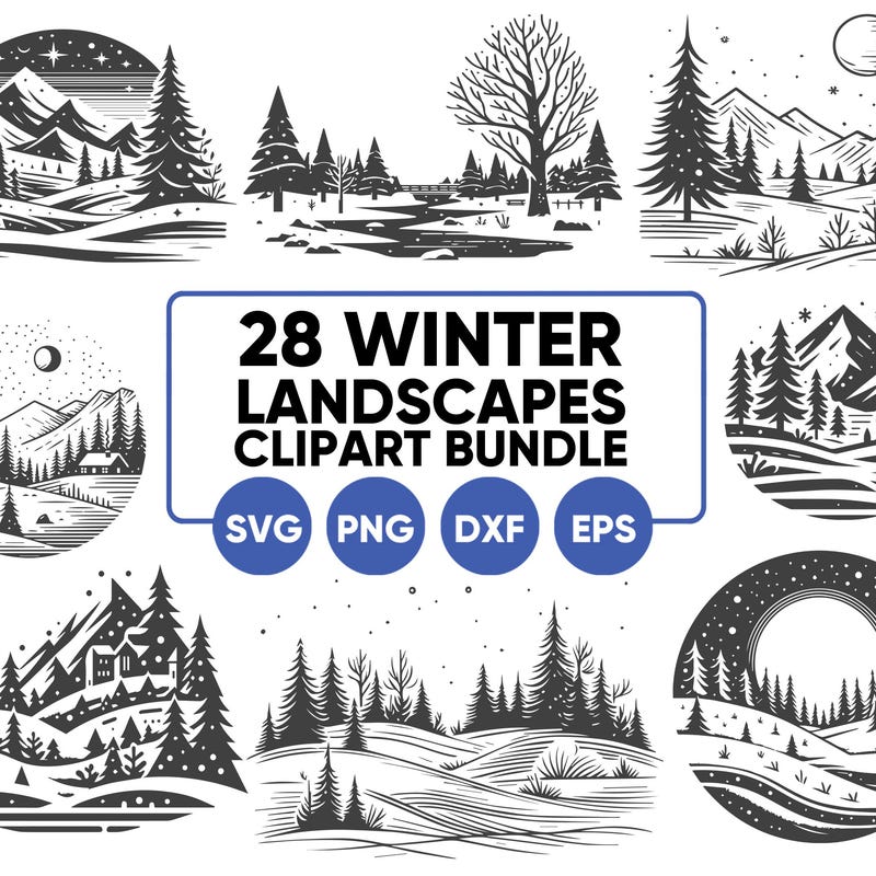 Winter Scene Svg - Etsy